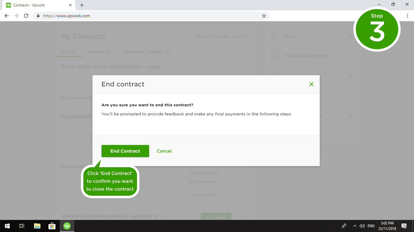 End A Contract Upwork Help